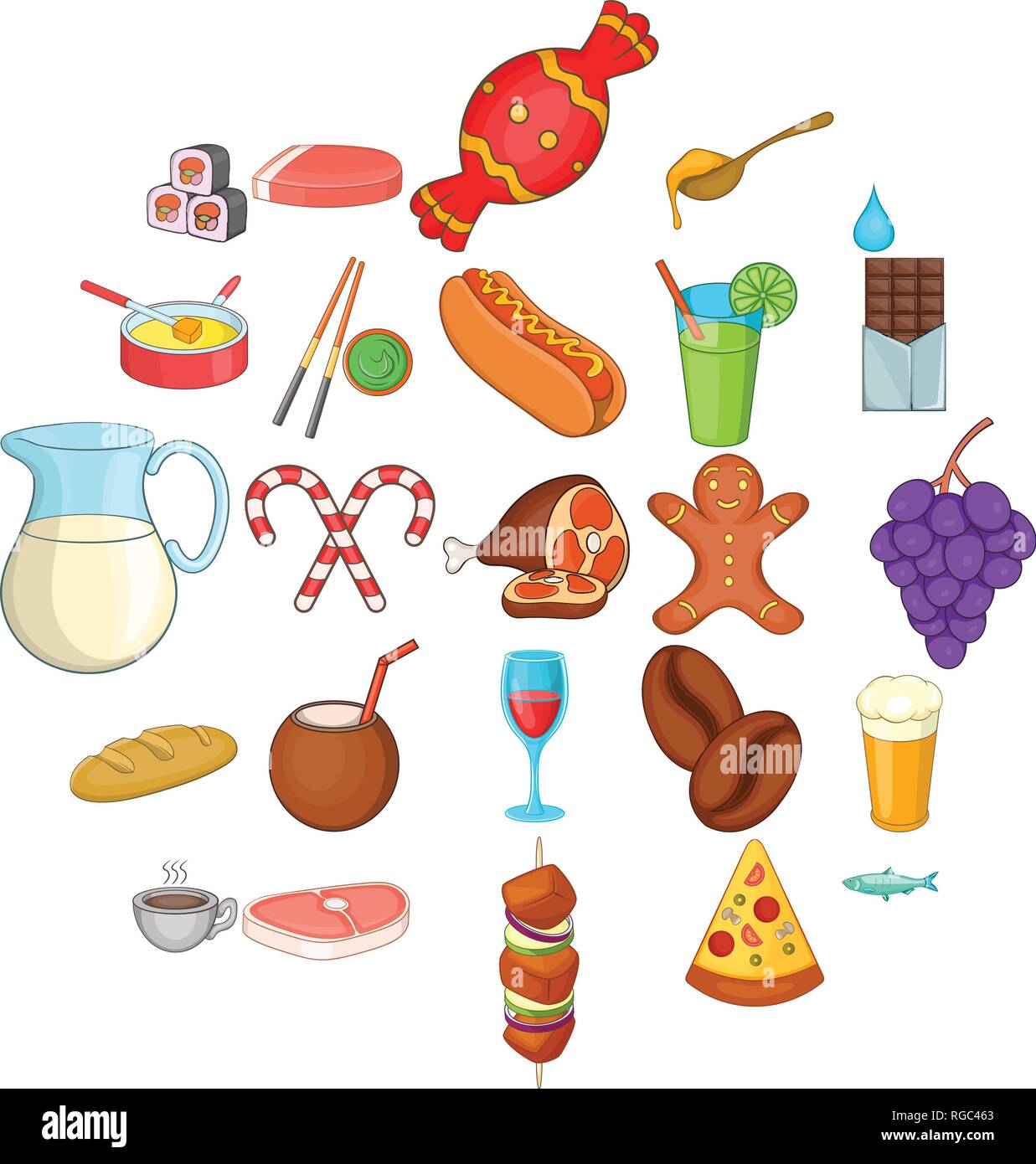 Tableware icons set, cartoon style Stock Vector Image & Art - Alamy