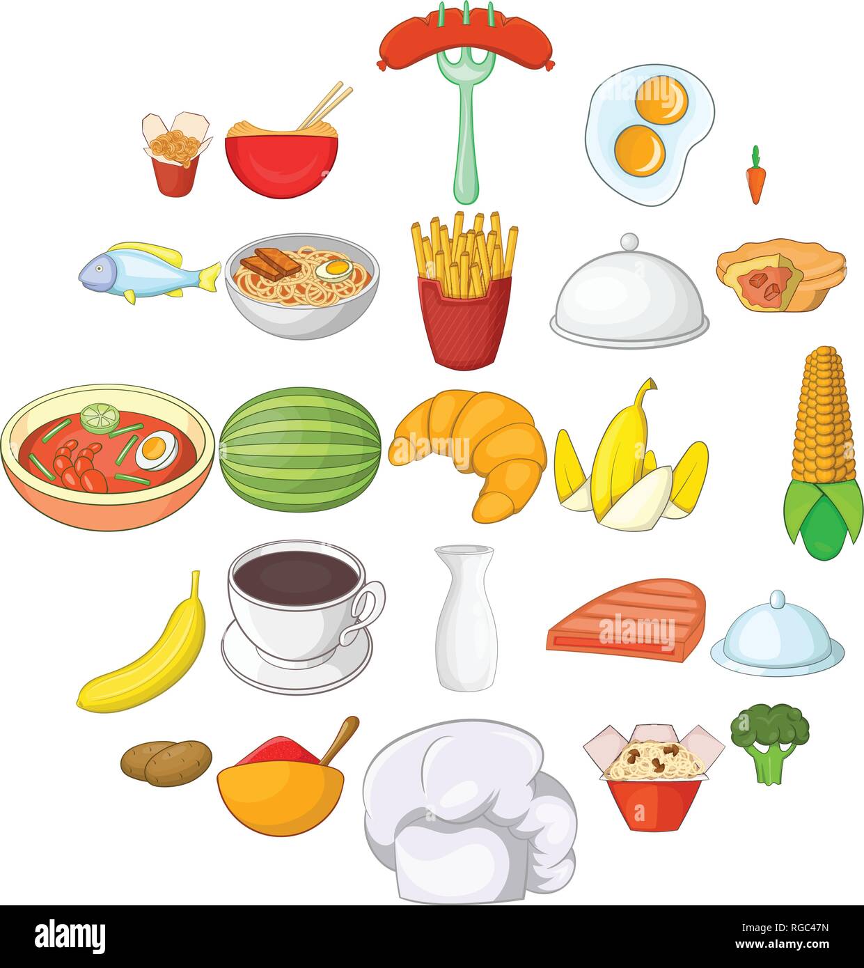 Dinnerware icons set, cartoon style Stock Vector Image & Art - Alamy