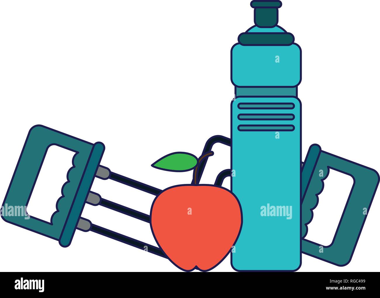Fitness and healthy lifestyle blue lines Stock Vector Image & Art - Alamy
