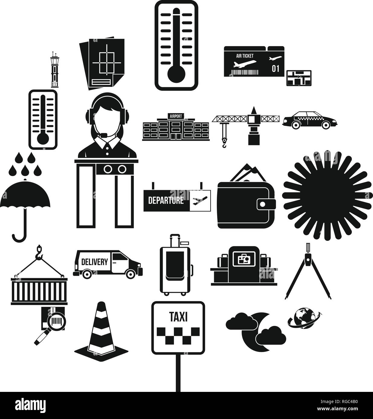 Dispatcher icons set, simple style Stock Vector Image & Art - Alamy