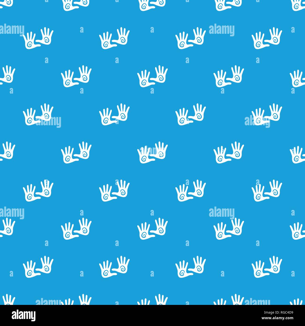 Hand pattern vector seamless blue Stock Vector Image & Art - Alamy