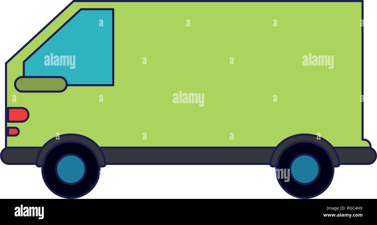 delivery cargo truck vehicle blue lines Stock Vector Image & Art - Alamy