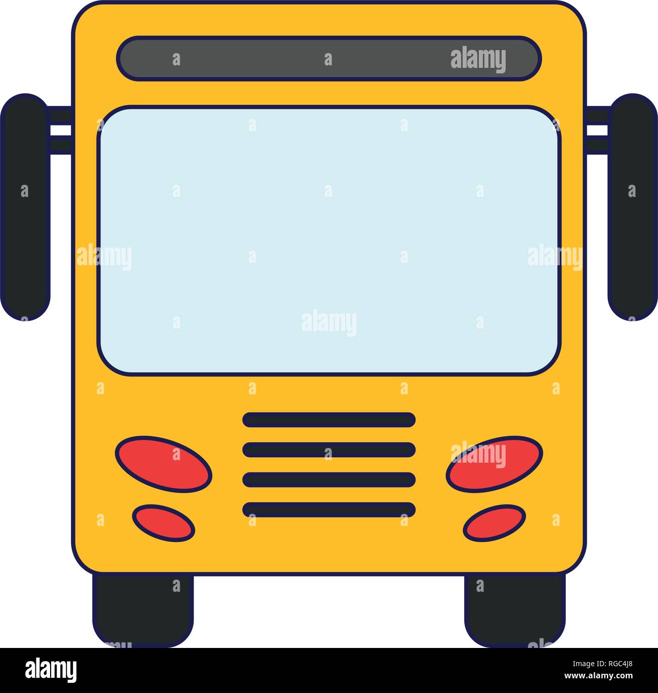 public bus frontview isolated blue lines Stock Vector Image & Art - Alamy