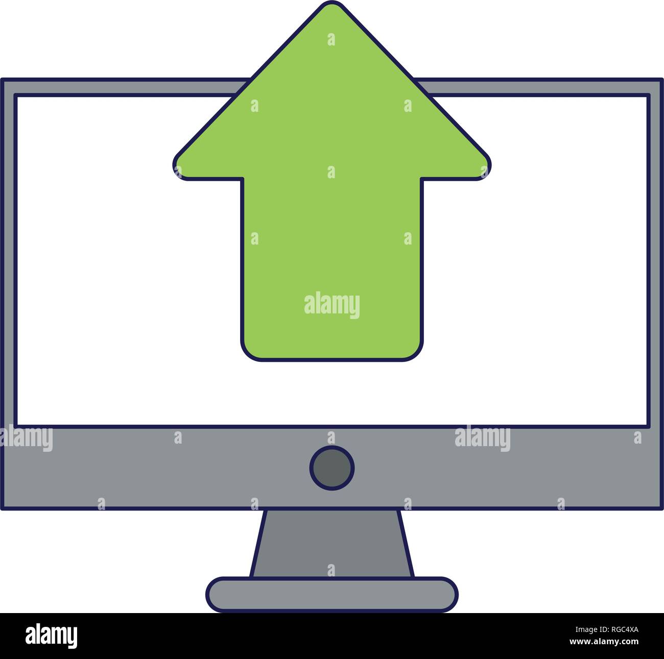 computer uploading files symbol blue lines Stock Vector Image & Art - Alamy