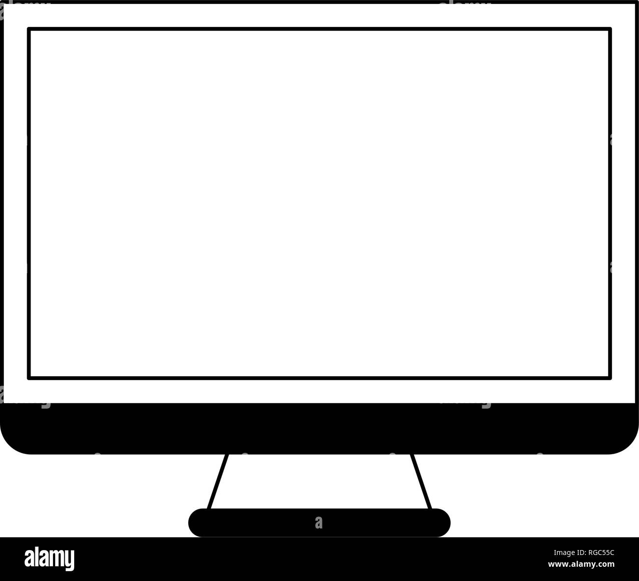 computer screen technology black and white Stock Vector Image & Art - Alamy
