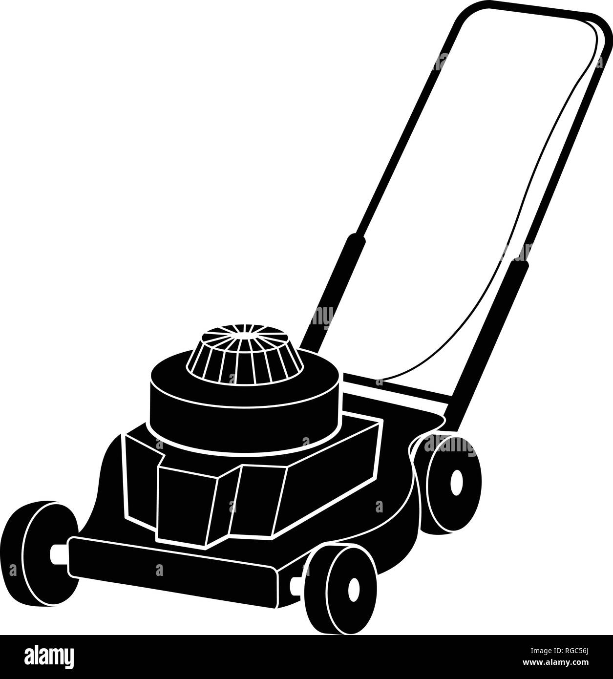 Man mowing lawn mower mowing machine Black and White Stock Photos ...
