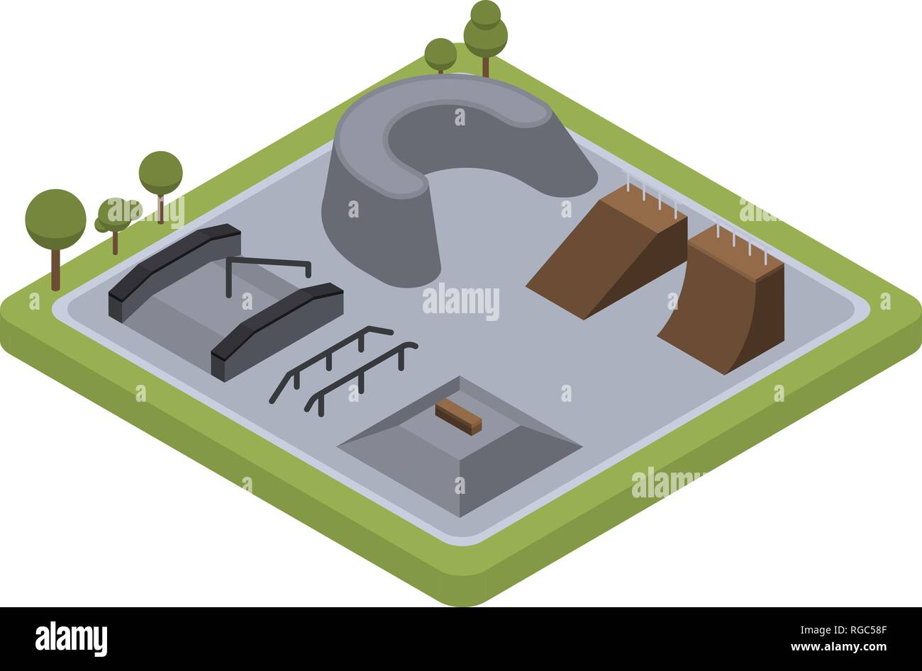 Roller skate park icon, isometric style Stock Vector Image & Art - Alamy