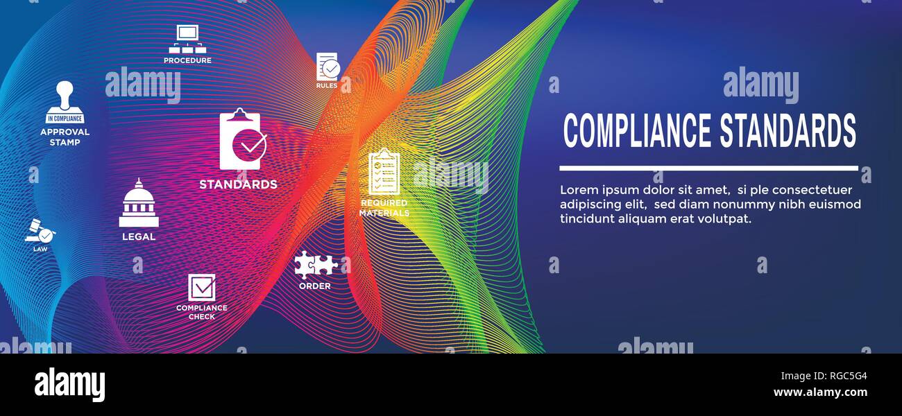 In compliance web header banner with icon set - shows a company passed ...