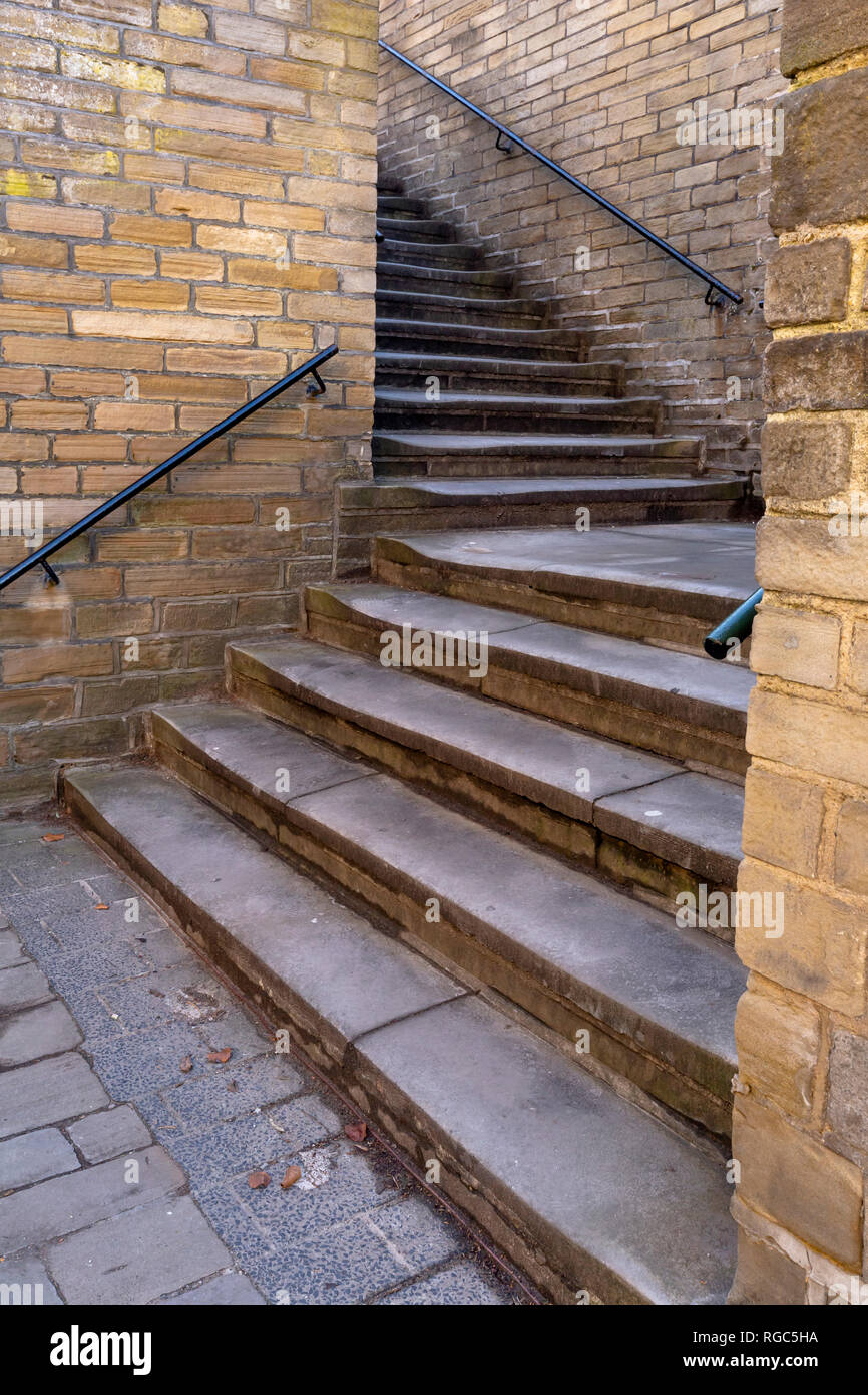 Two sets of outside steps at a right angle to each other, Saltaire ...