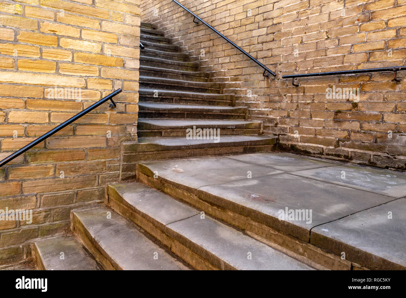 Two sets of outside steps at a right angle to each other, Saltaire ...