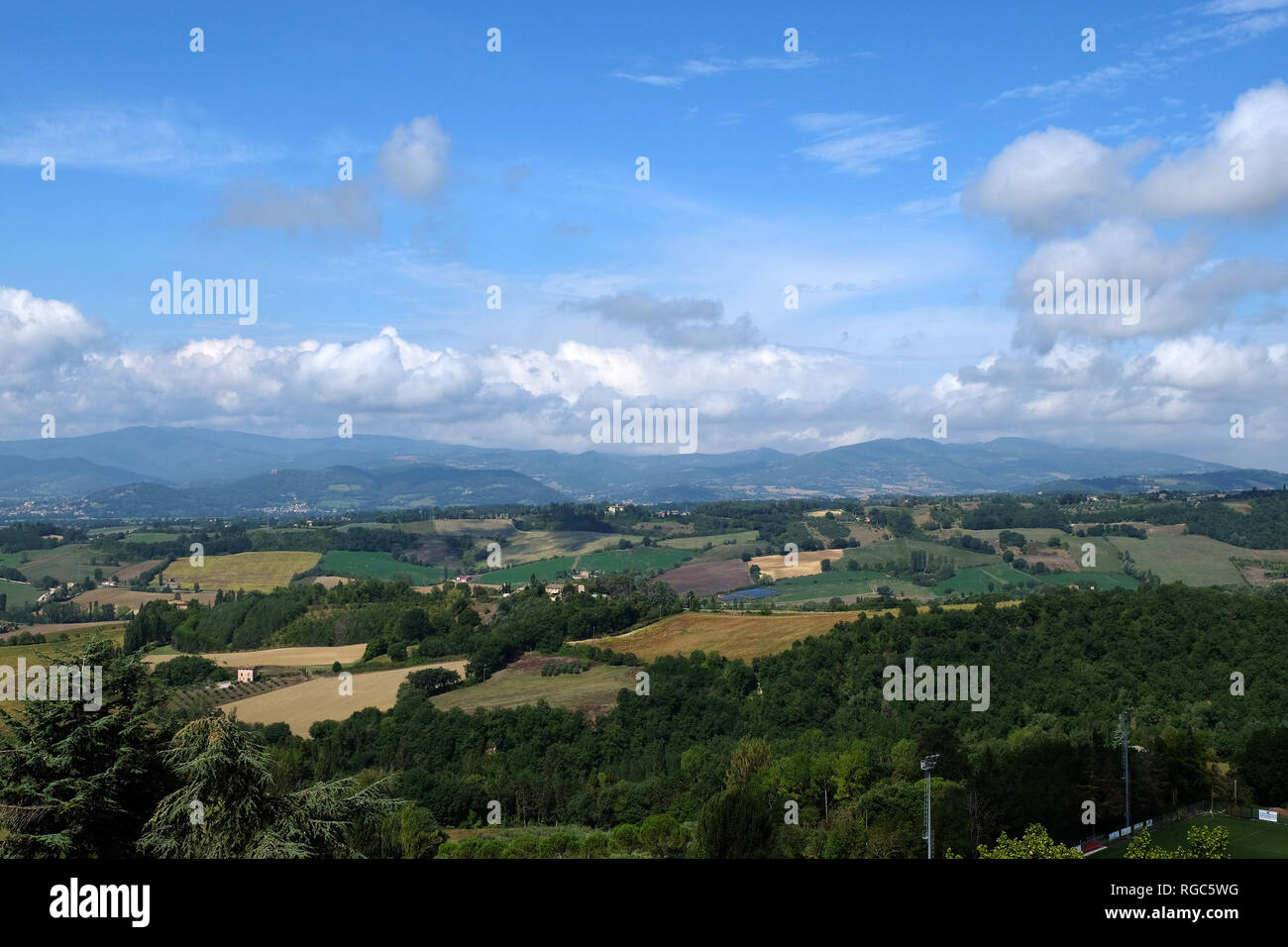 View over hills from Montone, Umbria, Italy Stock Photo - Alamy