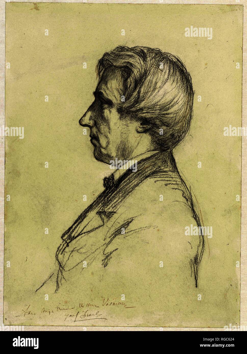 Profile portrait of Mr. Carel Vosmaer. Draughtsman: Jozef Israëls ...