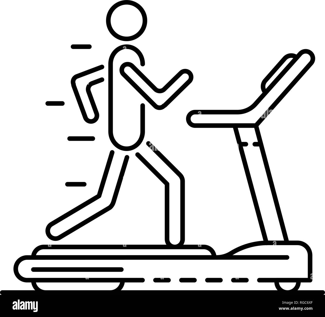 Boy at treadmill icon, outline style Stock Vector Image & Art - Alamy