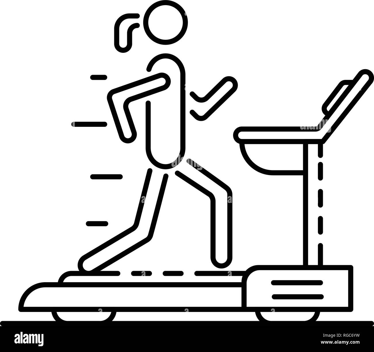 Girl at treadmill icon, outline style Stock Vector Image & Art - Alamy