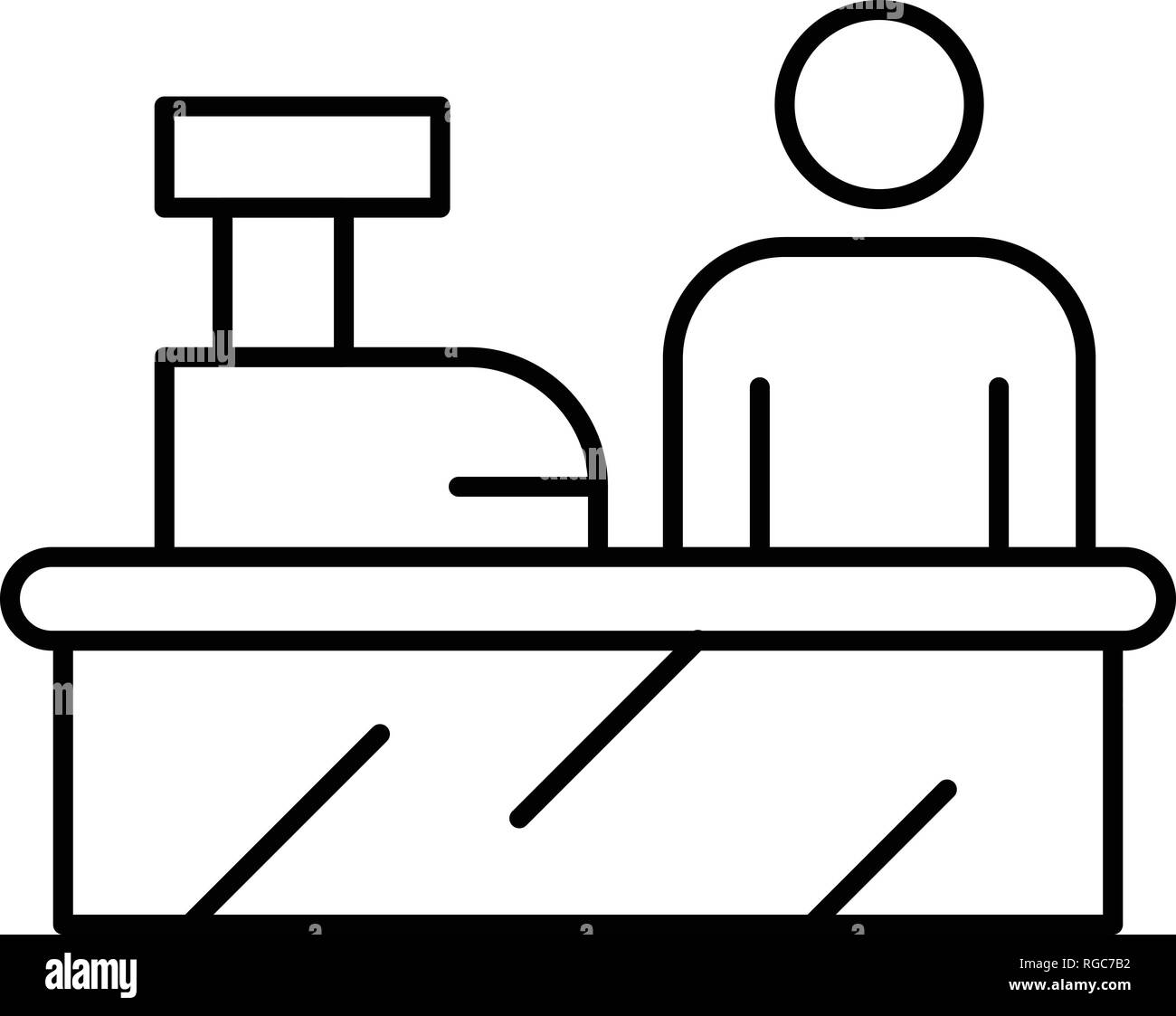 Cashier work place icon, outline style Stock Vector Image & Art - Alamy