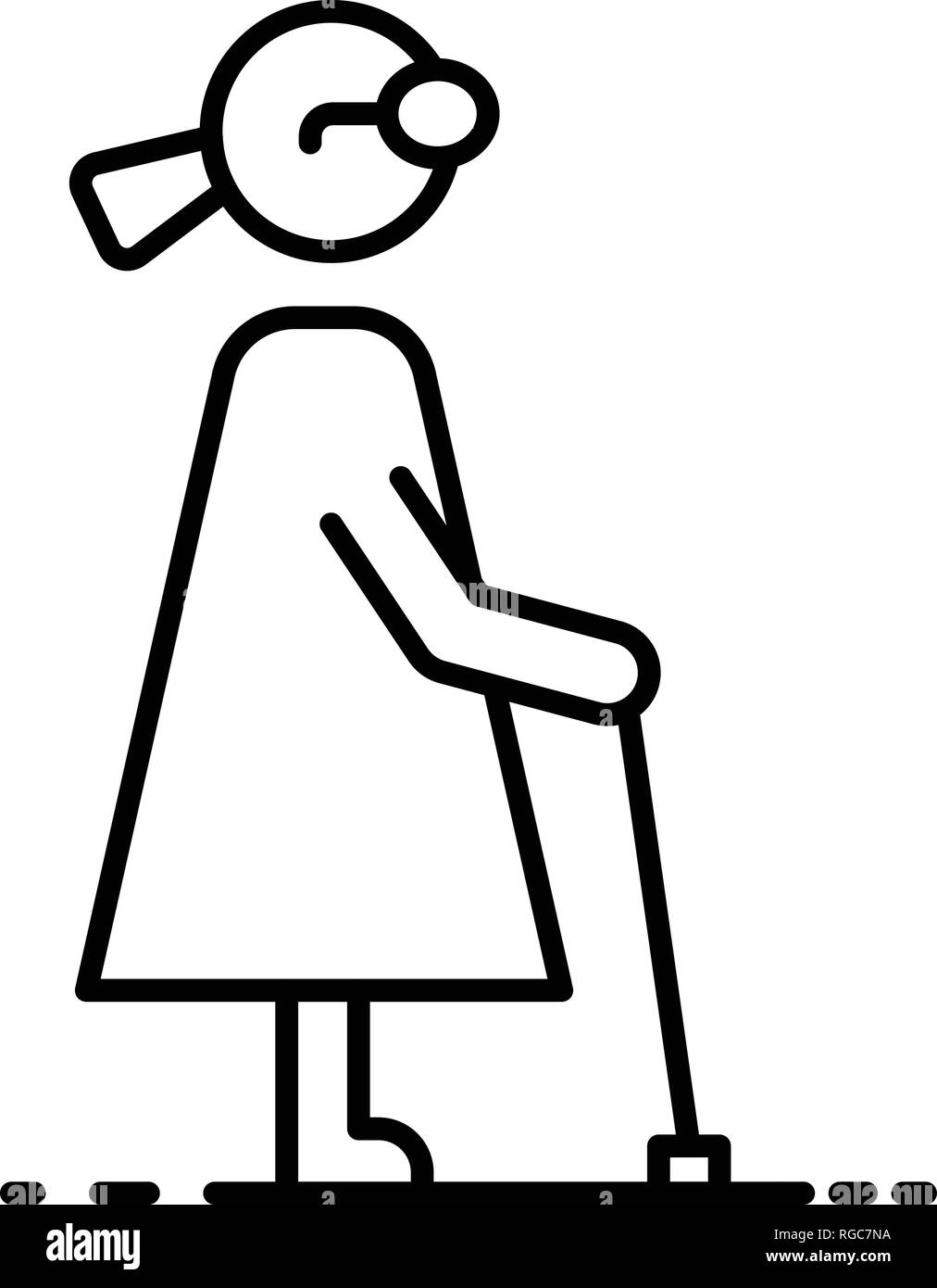 Blind woman icon, outline style Stock Vector Image & Art - Alamy