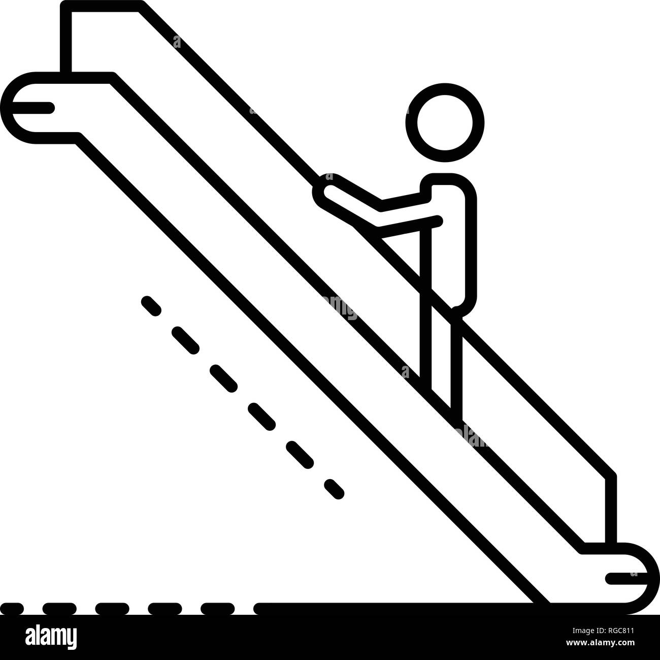 Man up escalator icon, outline style Stock Vector Image & Art - Alamy