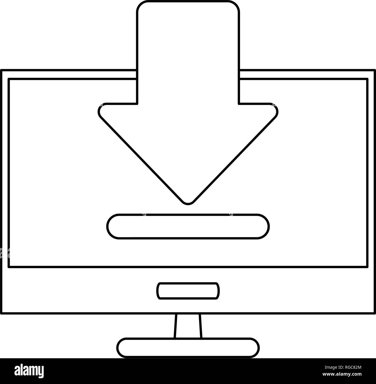 computer downloading files black and white Stock Vector Image & Art - Alamy