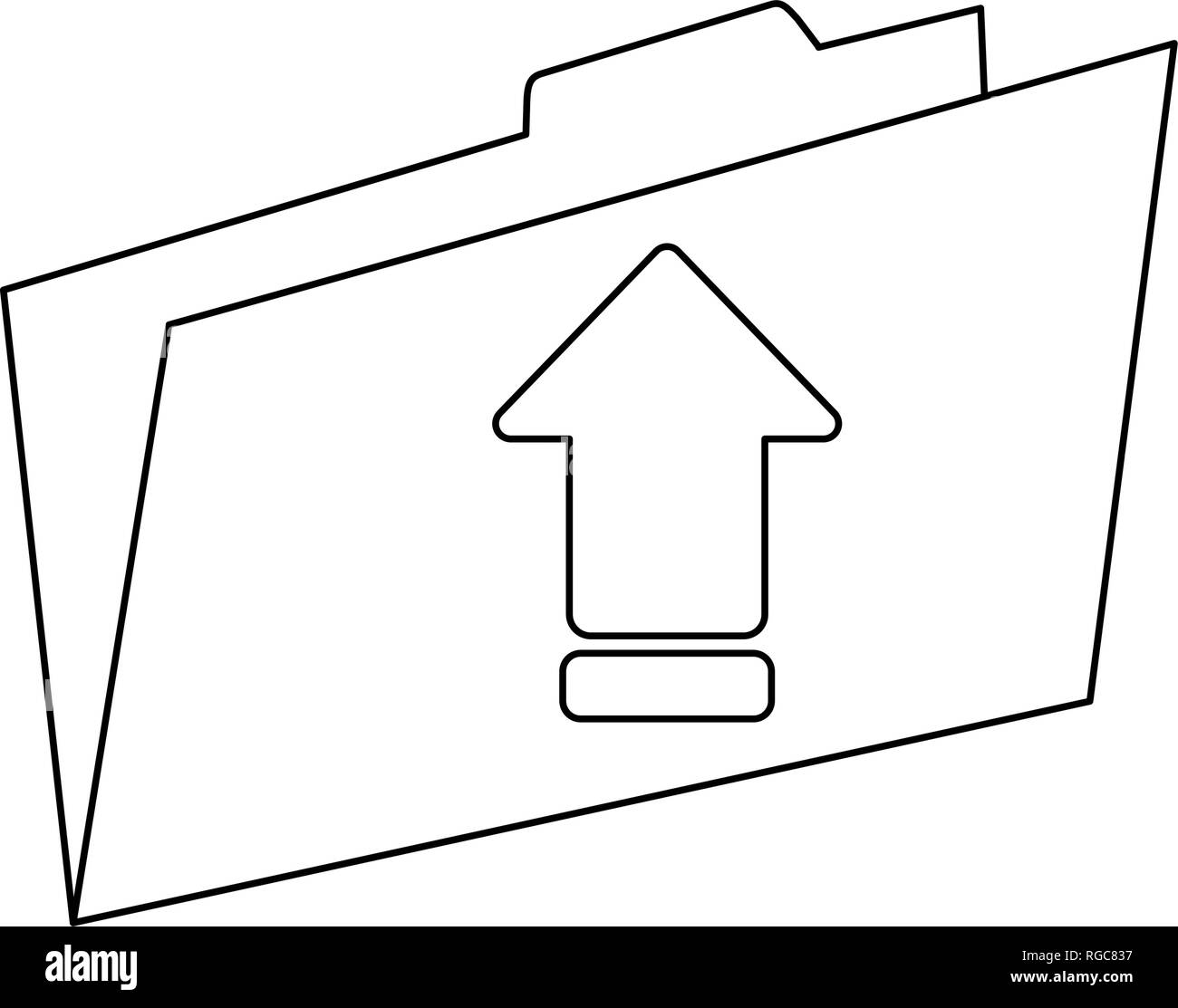folder uploading files symbol black and white Stock Vector Image & Art ...