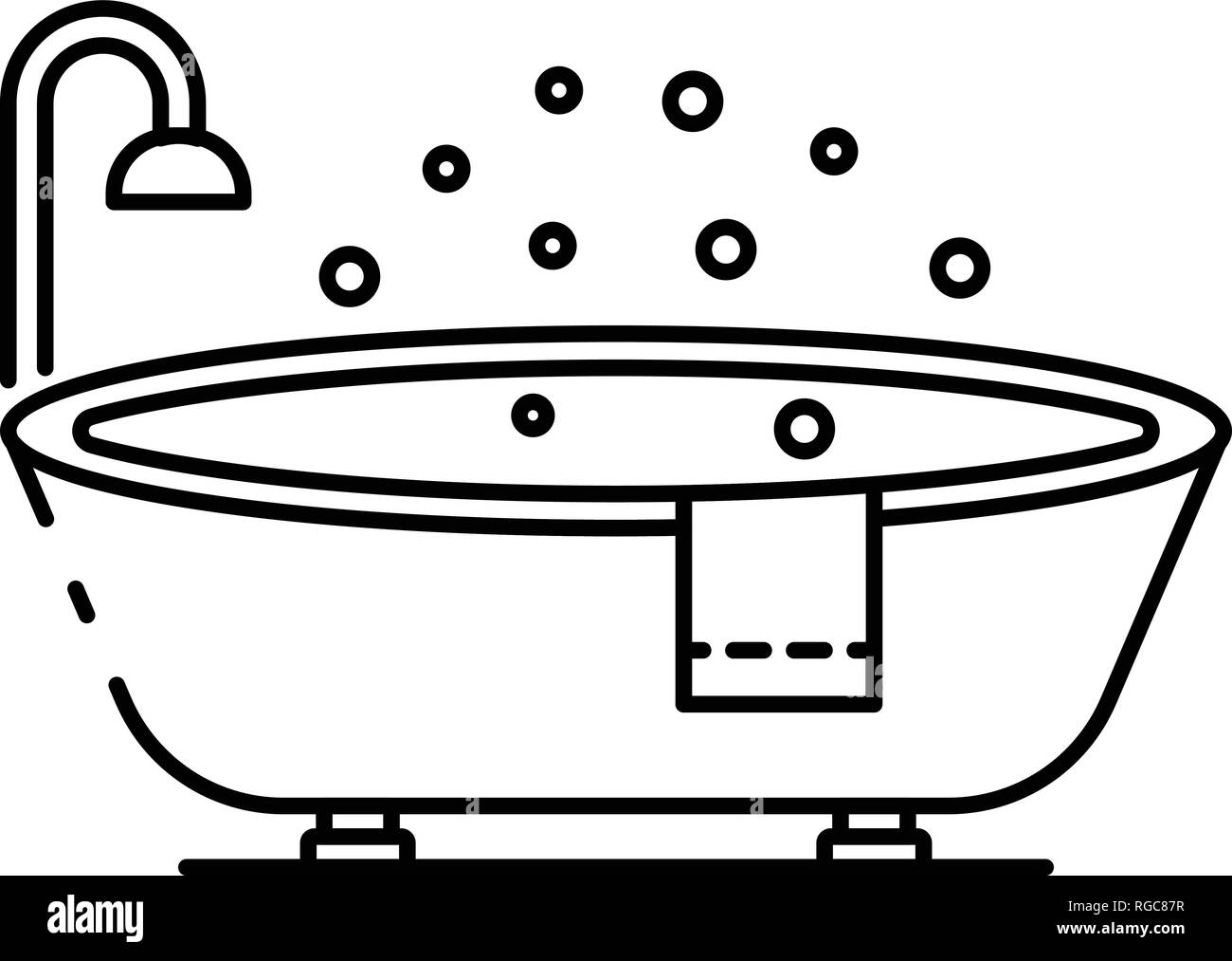 Modern oval bathtub icon, outline style Stock Vector Image & Art - Alamy