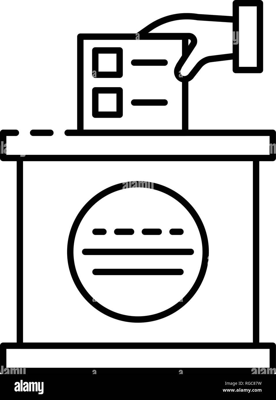 Ballot hand box female Stock Vector Images - Alamy