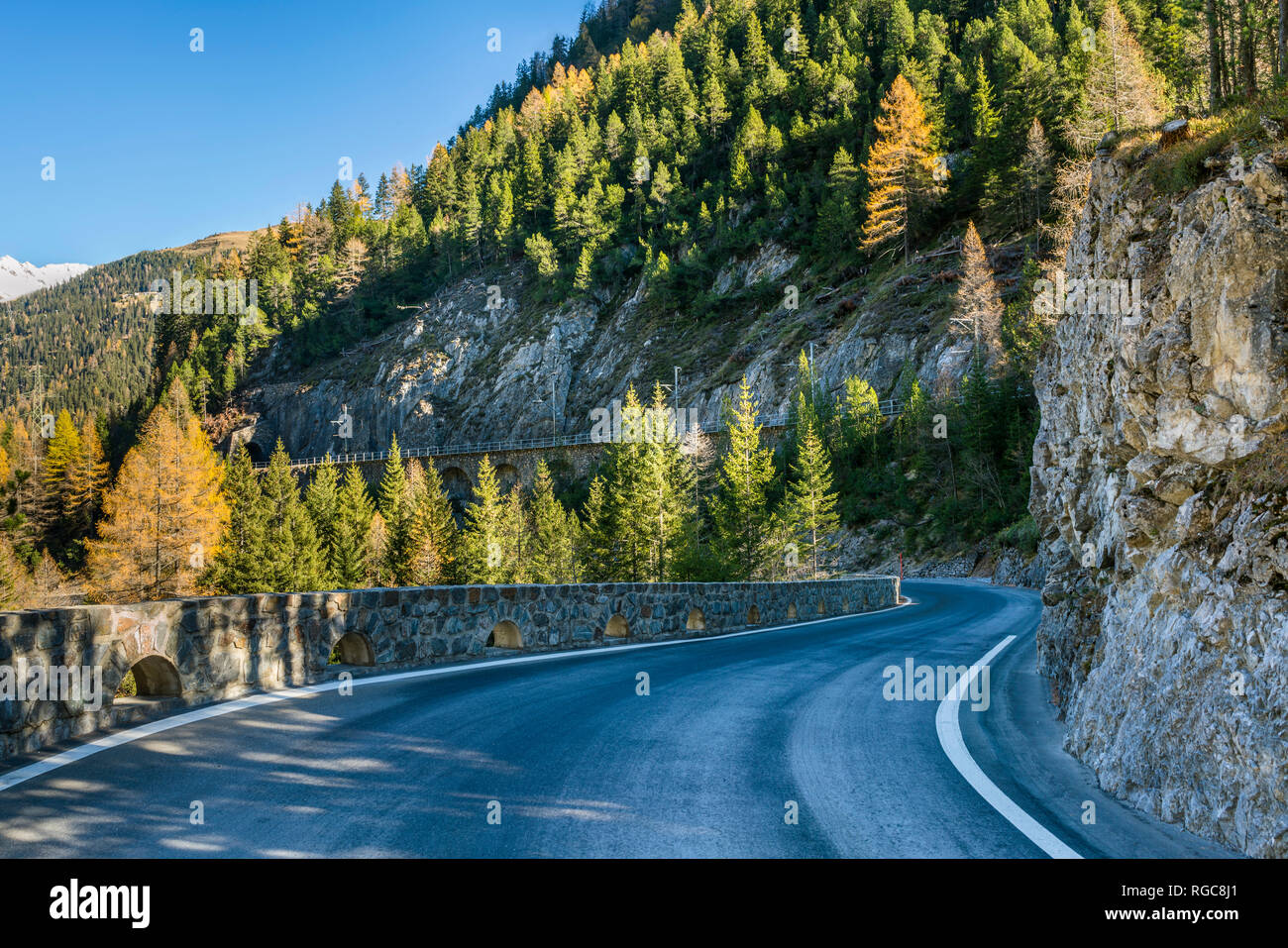 Switzerland, Grisons, Albula Valley, Albula Pass road Stock Photo - Alamy