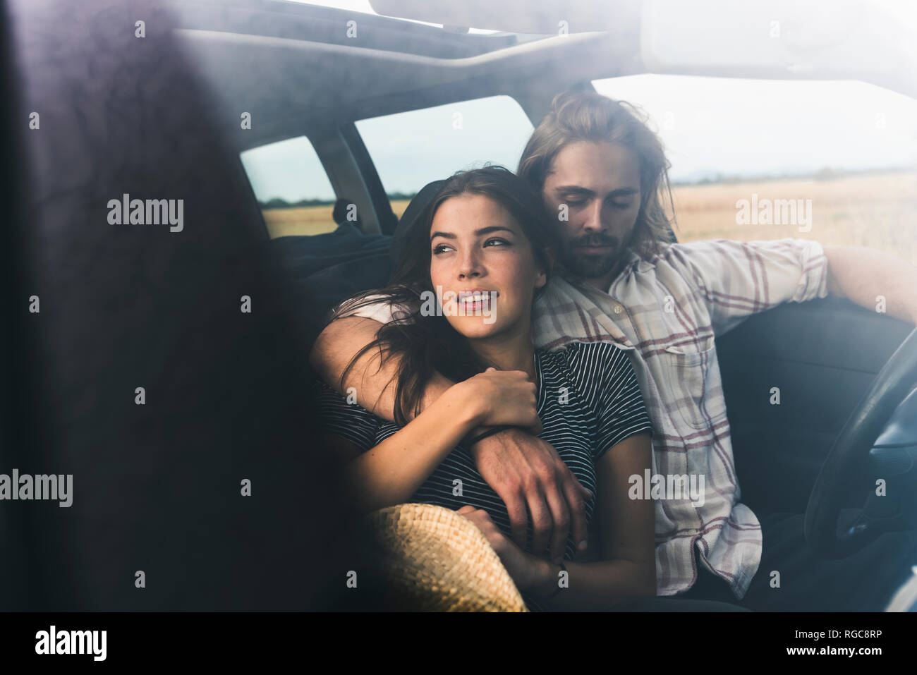 Young couples drive car hi-res stock photography and images - Alamy