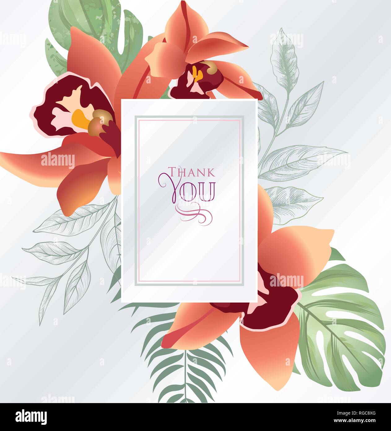 Floral greeting card. Flower frame over white background. Floral design ...