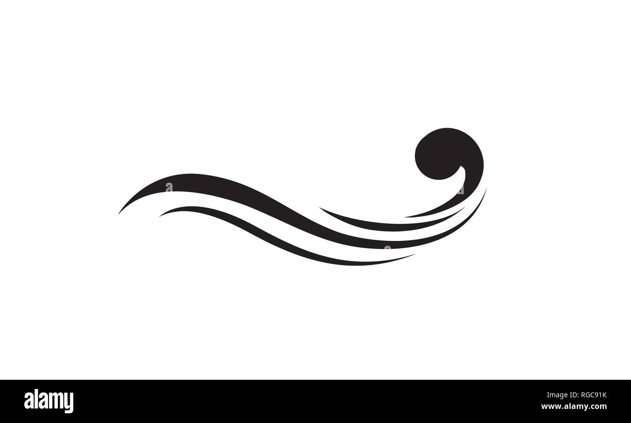 Abstract design element. Wavy logo. Floral linear decorative design ...