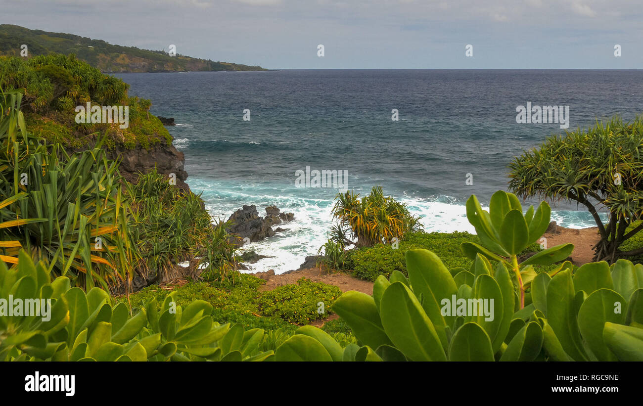 the coastline at the pools of oheo on the hawaiian island of maui Stock ...