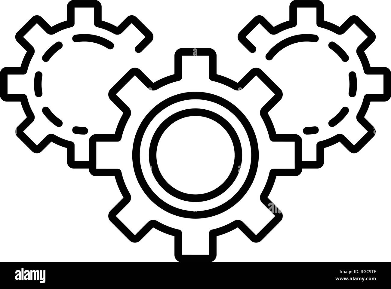Gear teamwork icon, outline style Stock Vector Image & Art - Alamy