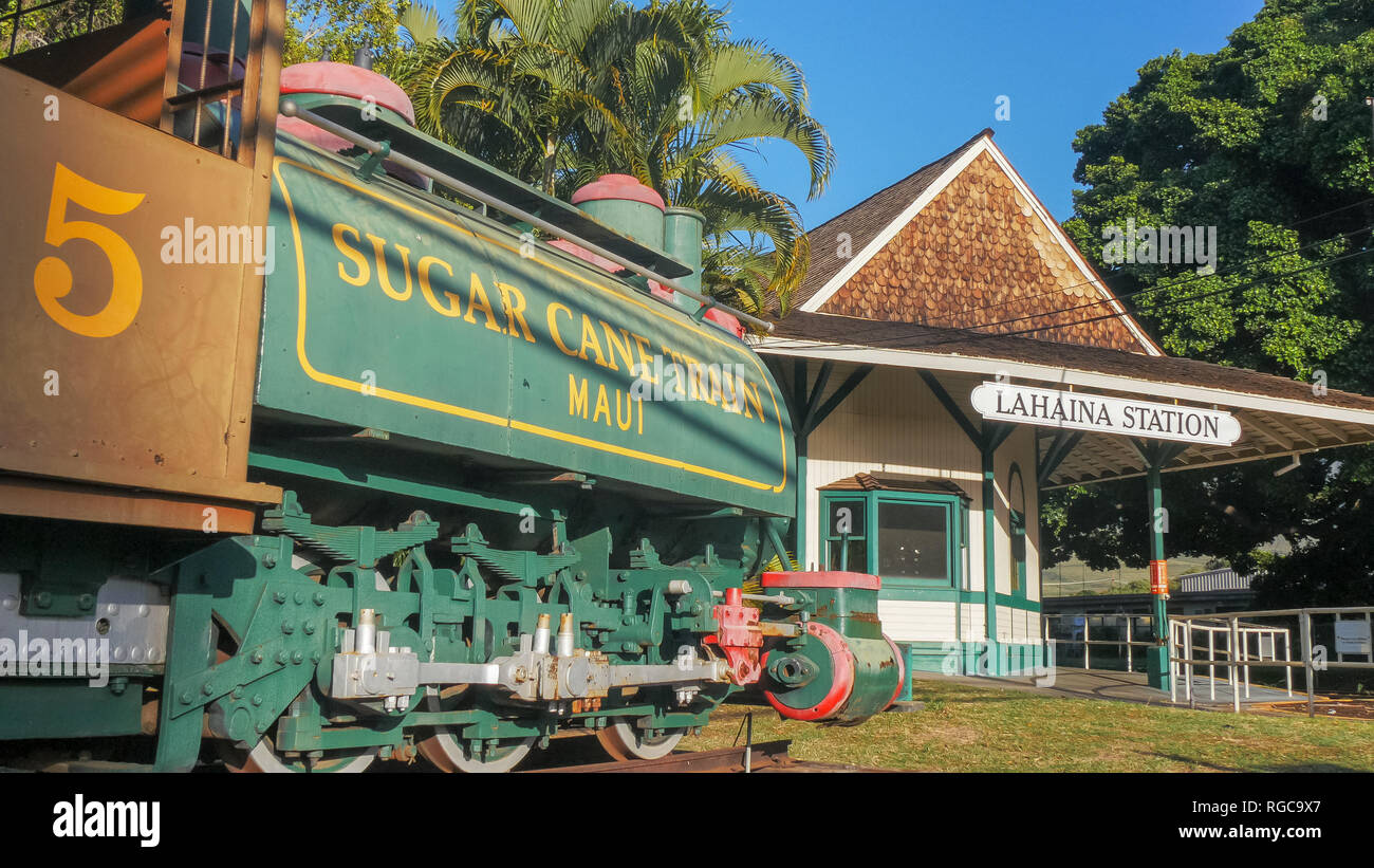 Lahaina sugar cane train maui hi-res stock photography and images - Alamy