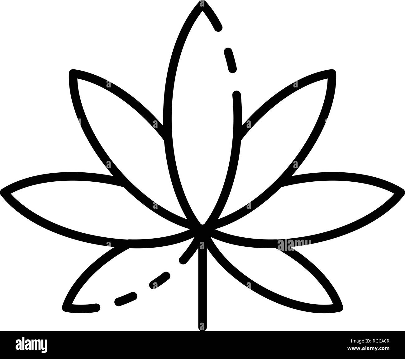 Cannabis Marijuana Leaf Icon Outline Black and White Stock Photos ...