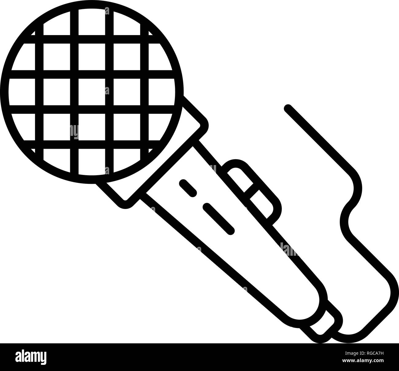 Microphone icon, outline style Stock Vector Image & Art - Alamy