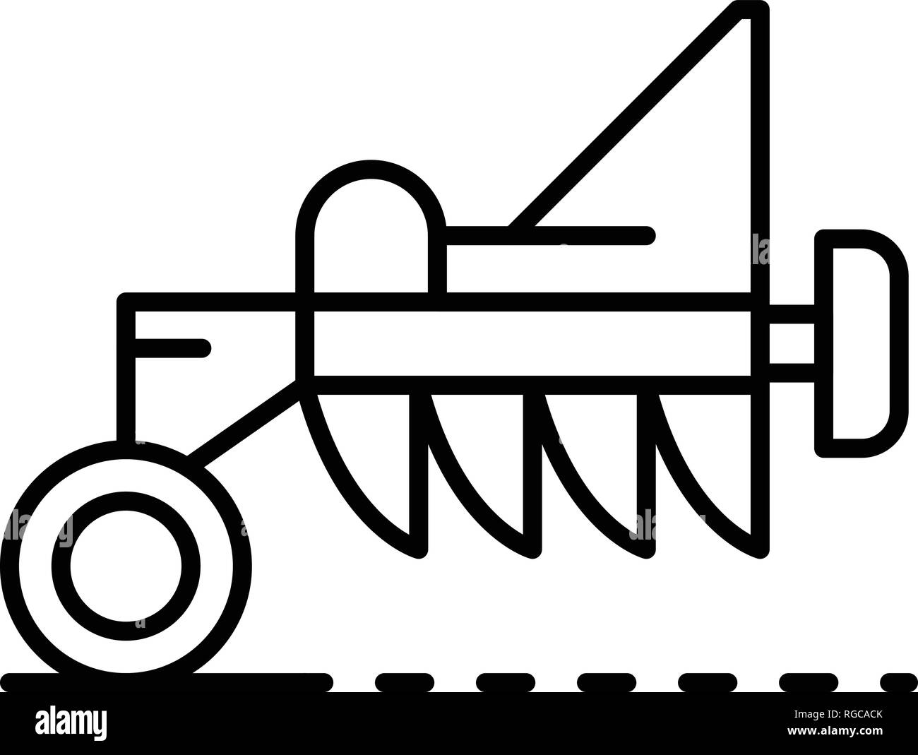 Tractor plough icon, outline style Stock Vector Image & Art - Alamy