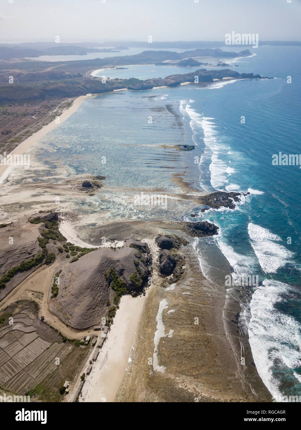 Indonesia, Lombok, Kuta, Aerial view of Seger beach Stock Photo - Alamy