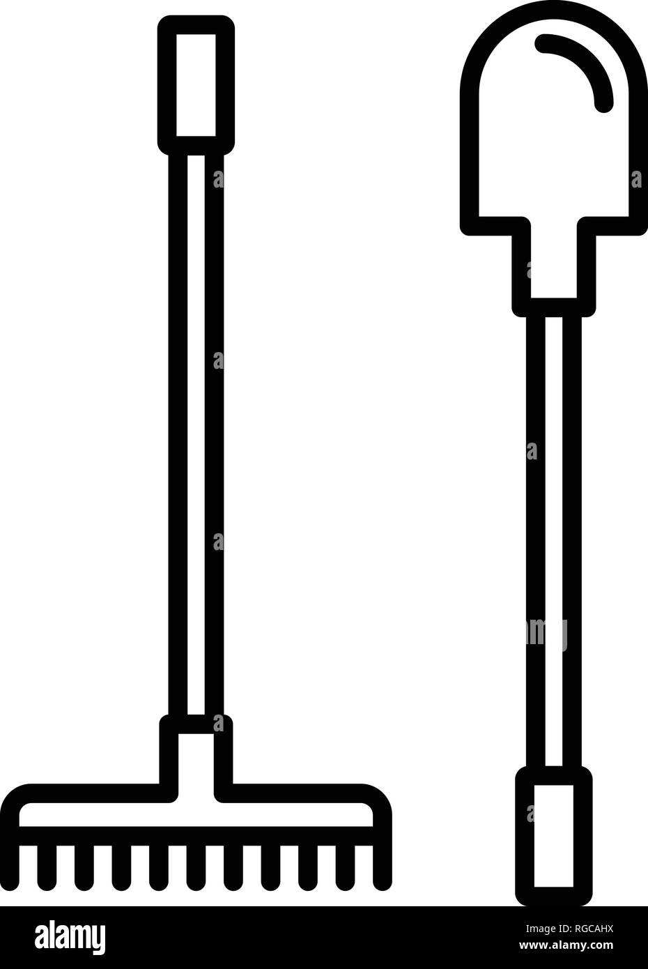 Garden rake shovel icon, outline style Stock Vector Image & Art - Alamy