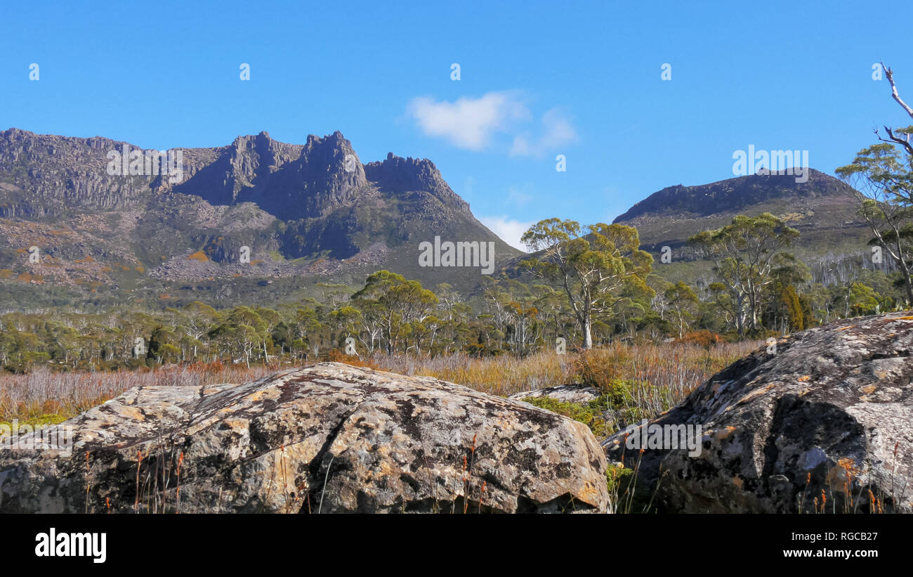 the view of mt ossa, tasmania's highest mountain, from the overland ...