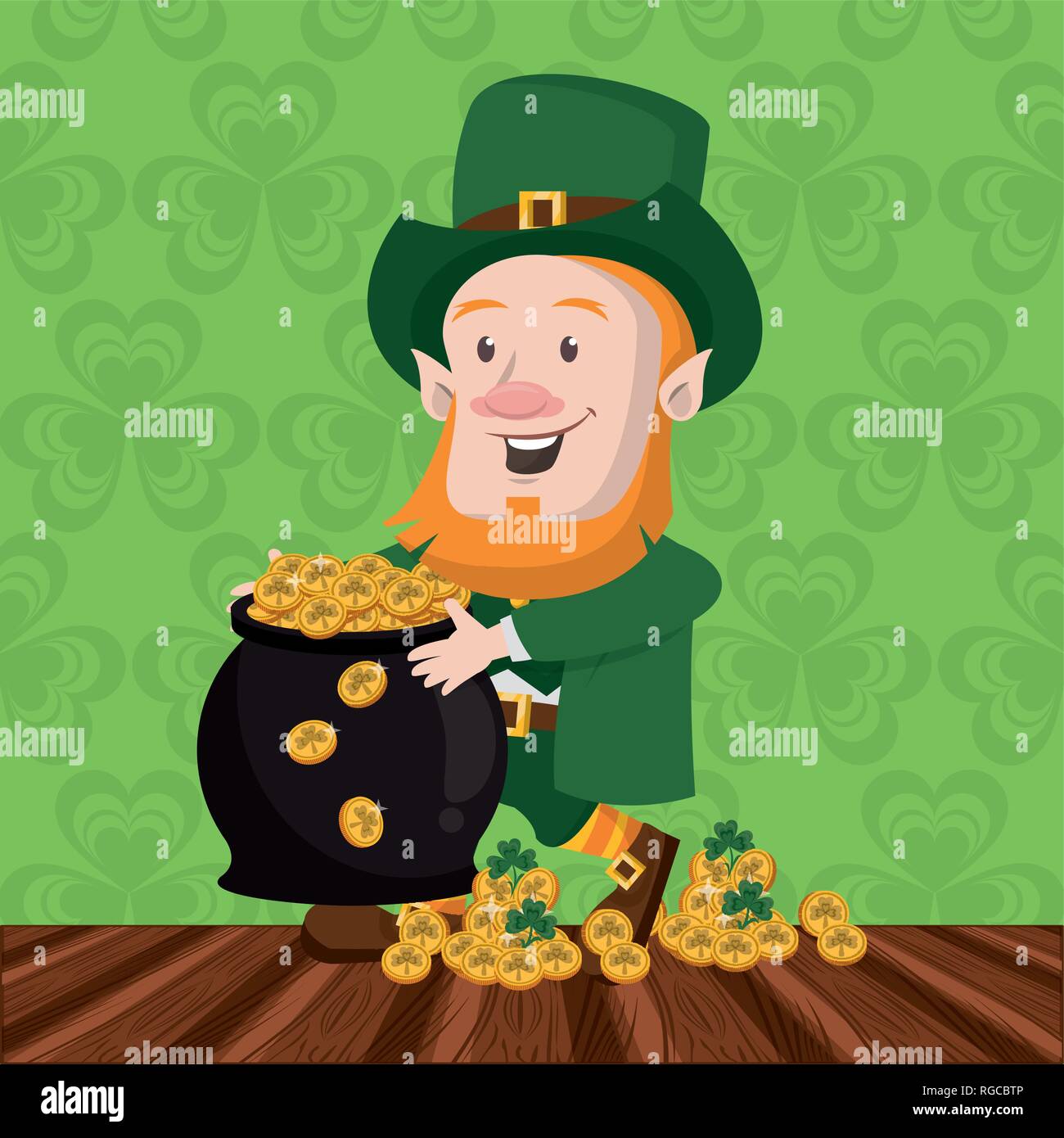 Saint patricks elf cartoon Stock Vector Image & Art - Alamy