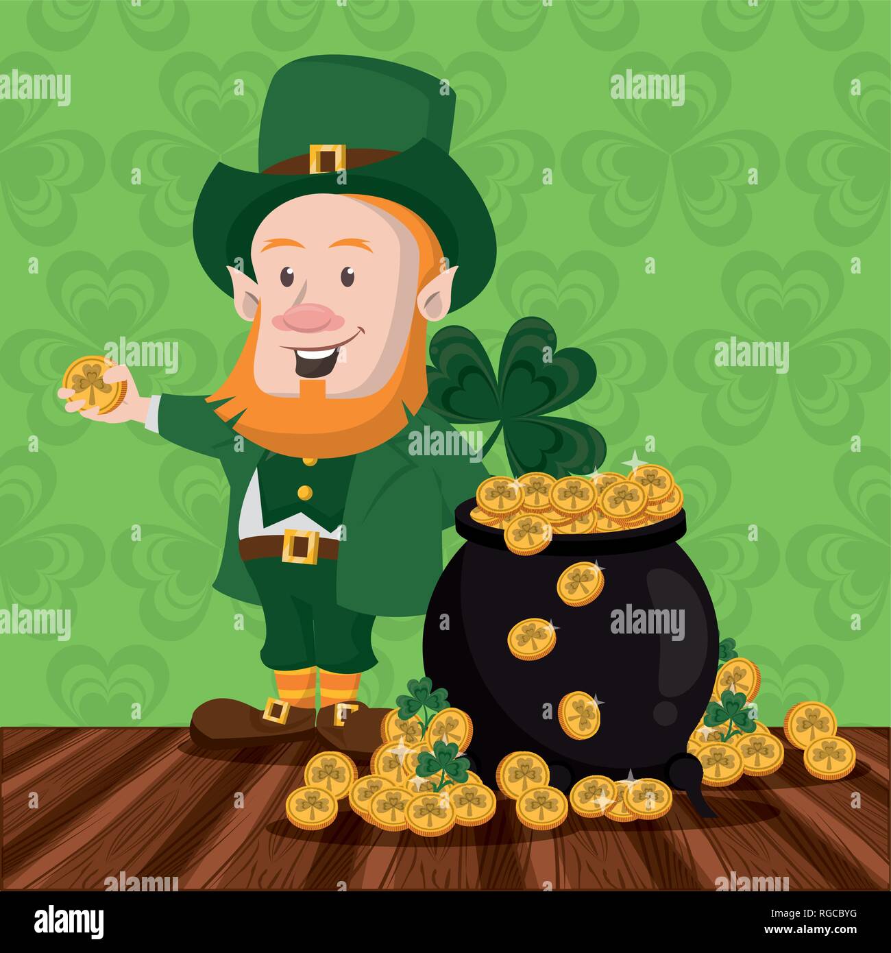 Saint patricks elf cartoon Stock Vector Image & Art - Alamy