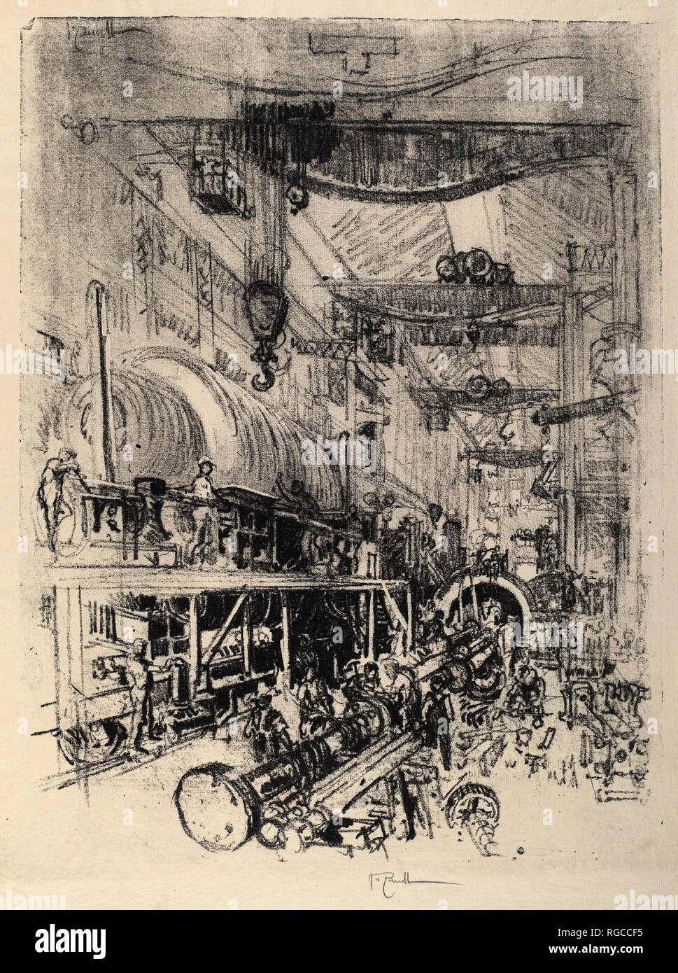 Making a Turbine Engine. Dated: 1917. Medium: lithograph. Museum ...