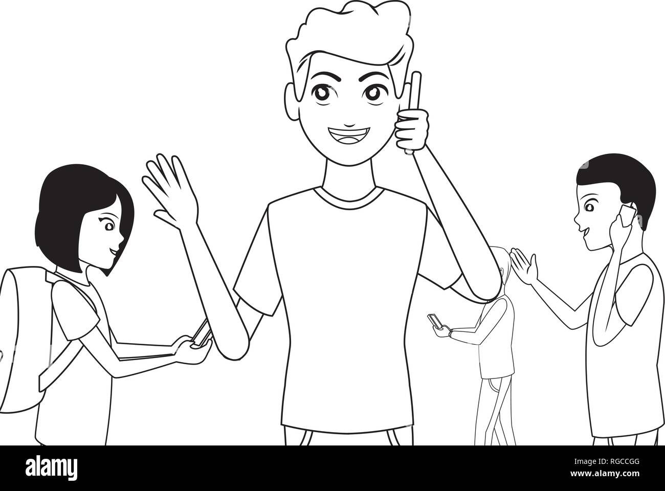 group of friends cartoon Stock Vector Image & Art - Alamy