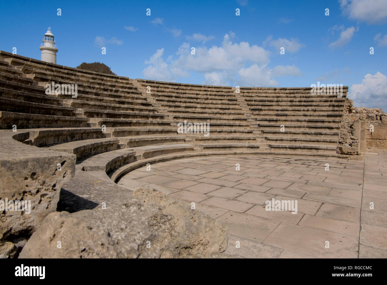 The Odeon ampitheater at Paphos Archeological Park in Cyprus Stock ...