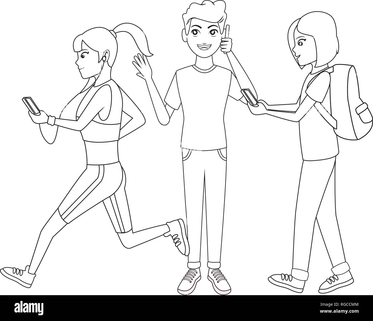 group of friends cartoon Stock Vector Image & Art - Alamy