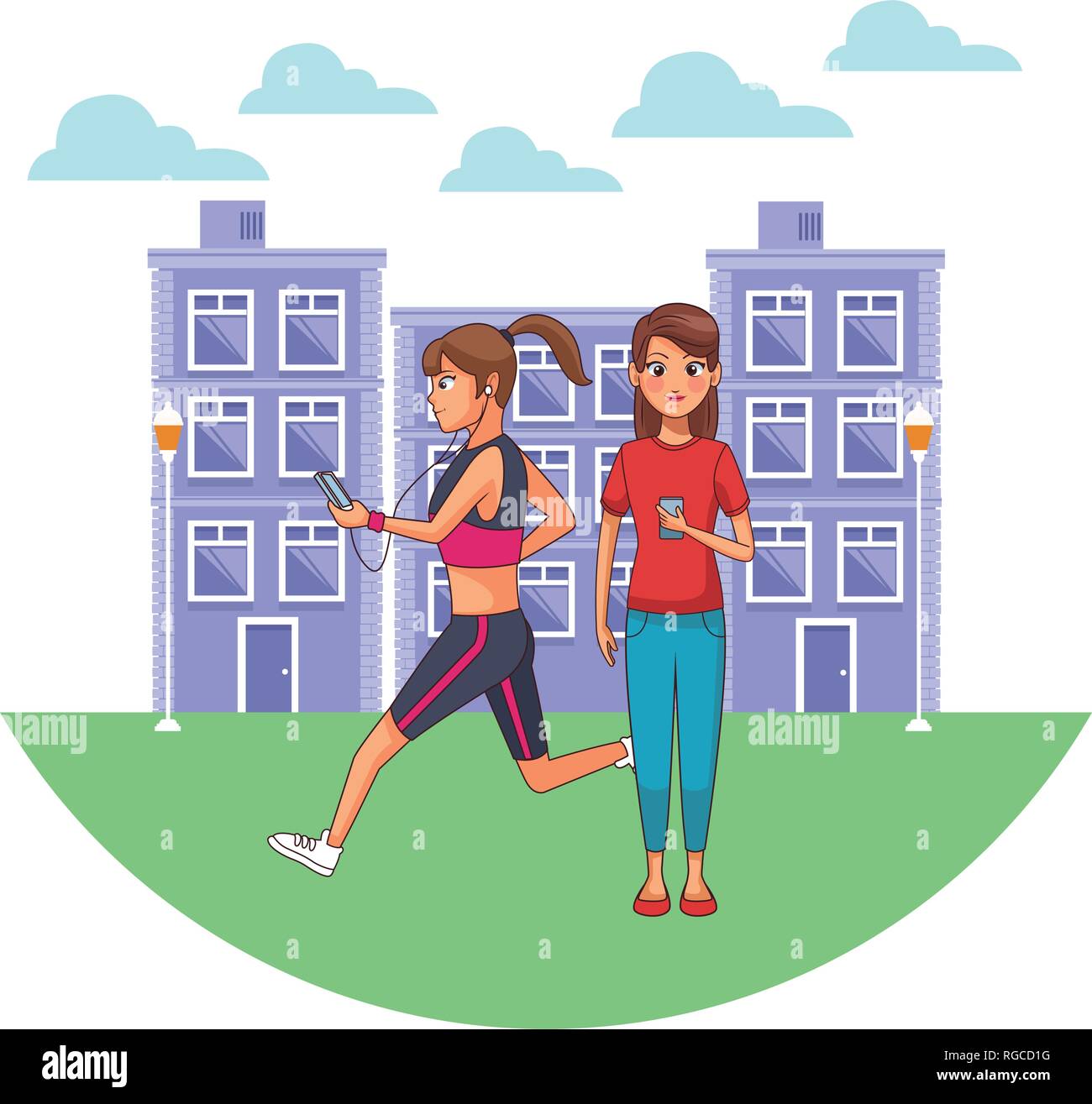 young women cartoon Stock Vector Image & Art - Alamy