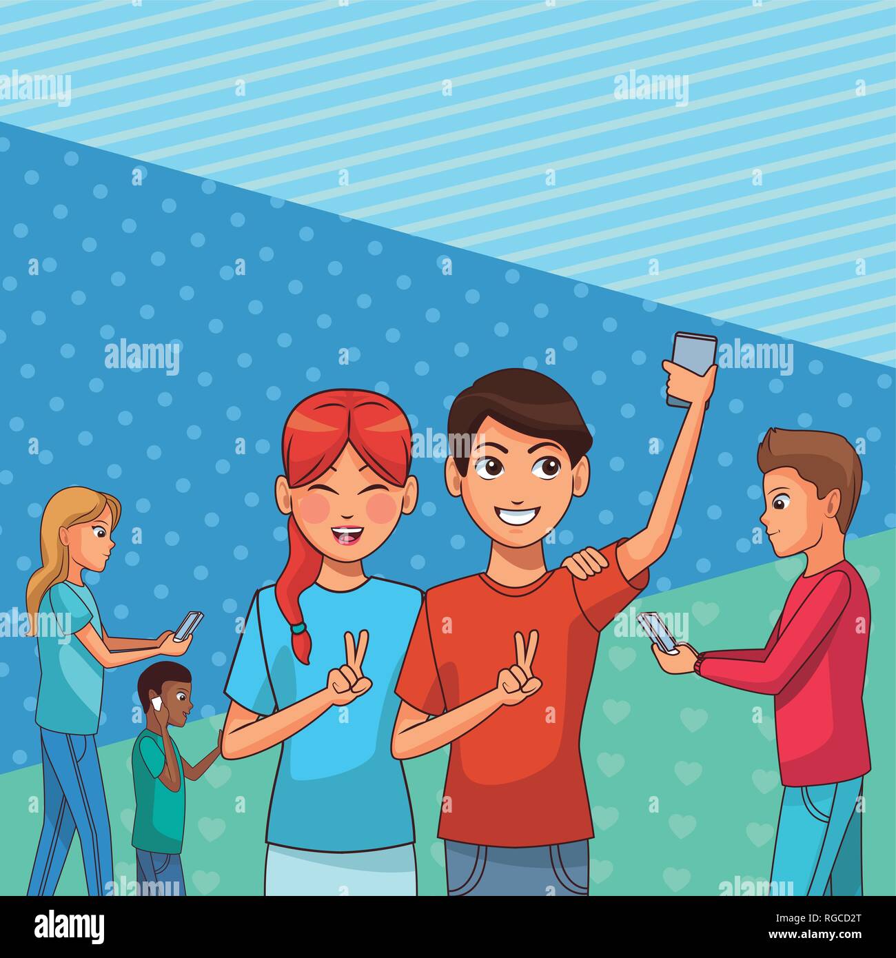 group of friends cartoon Stock Vector Image & Art - Alamy