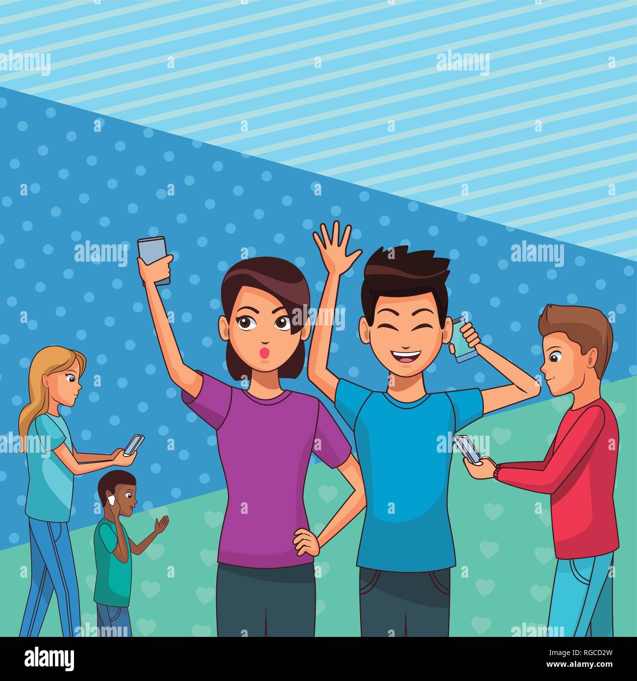 group of friends cartoon Stock Vector Image & Art - Alamy