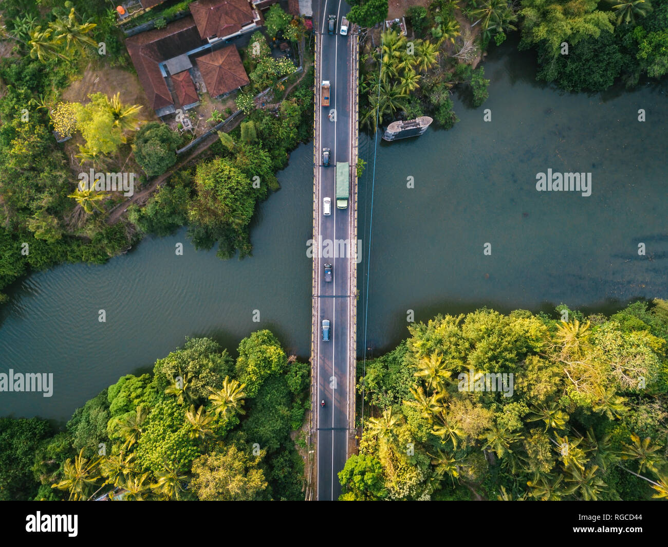 Indonesia, Bali, Balian, Bridge and tropical river Stock Photo - Alamy