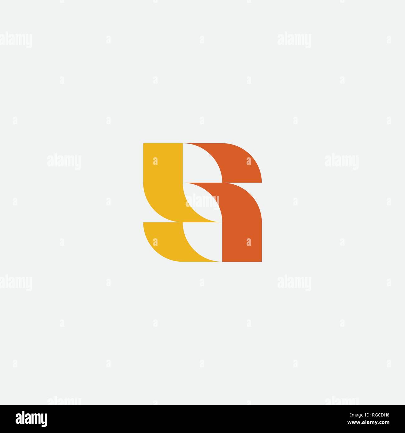 stylized s logotype yellow icon symbol design Stock Vector Image & Art ...