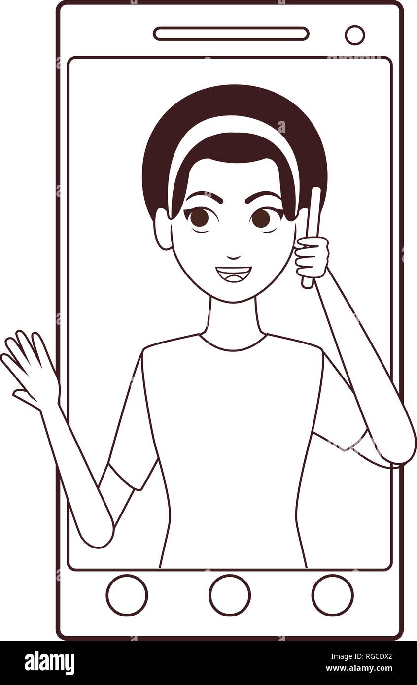 young woman calling cartoon Stock Vector Image & Art - Alamy